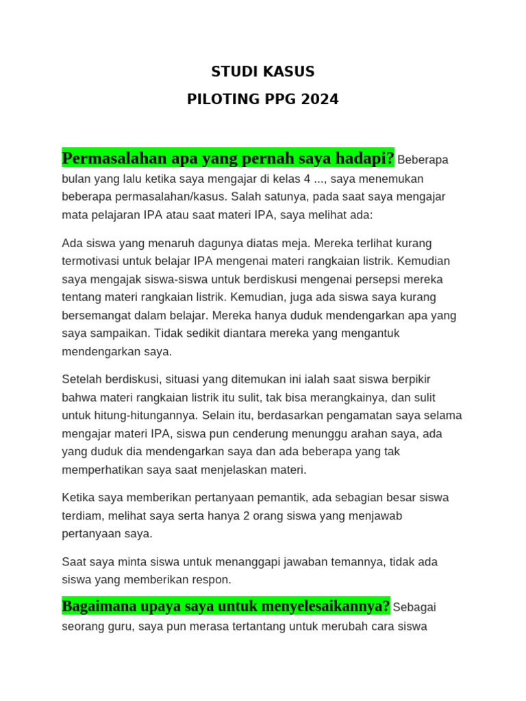 Studi Kasus Ipa | PDF