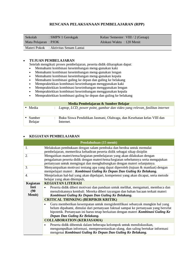 RPP Kls 8 2022-2023 Genap | PDF