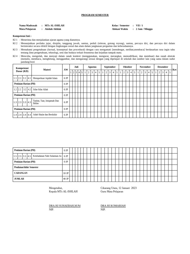 Promes Akhlak 7 | PDF