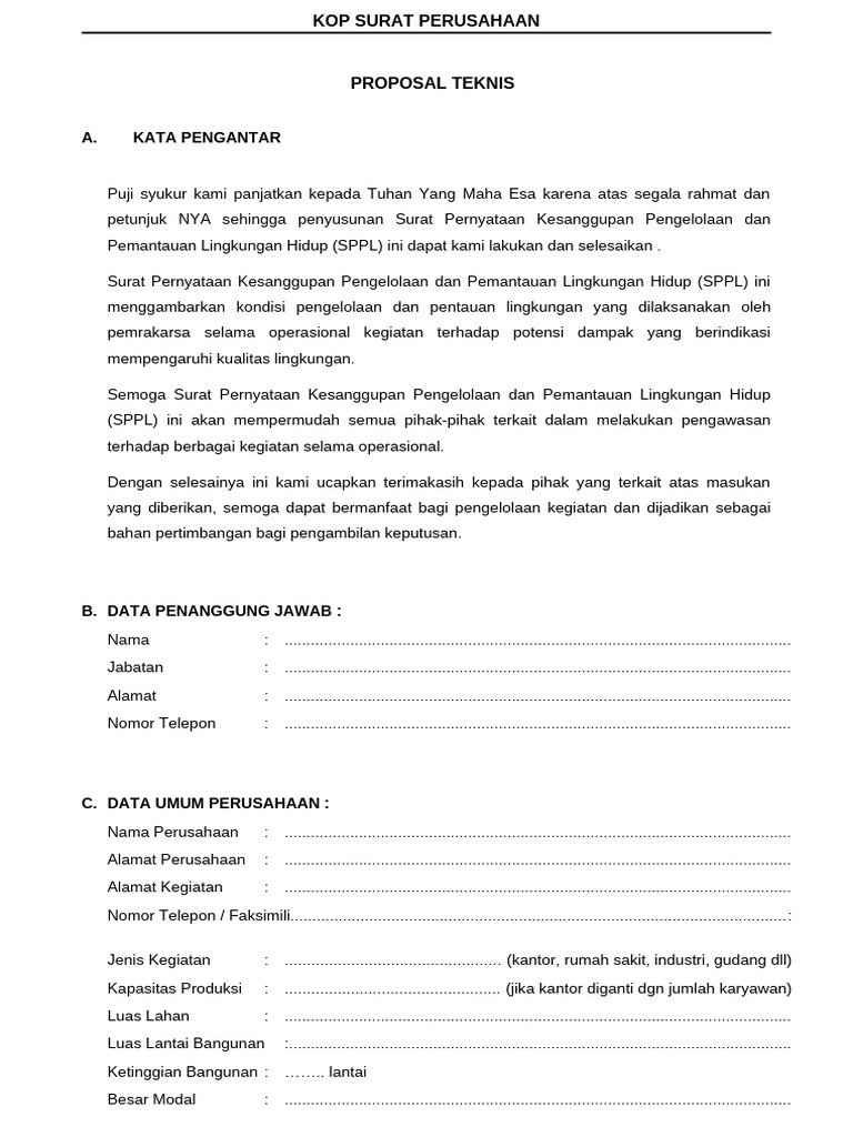 Proposal Teknis Format (1) | PDF