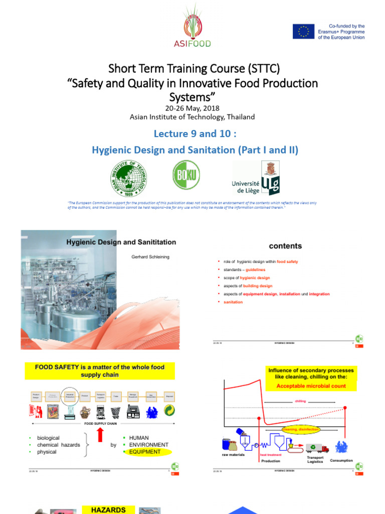 Lect09 10 Hygienic Design and Sanitation | PDF