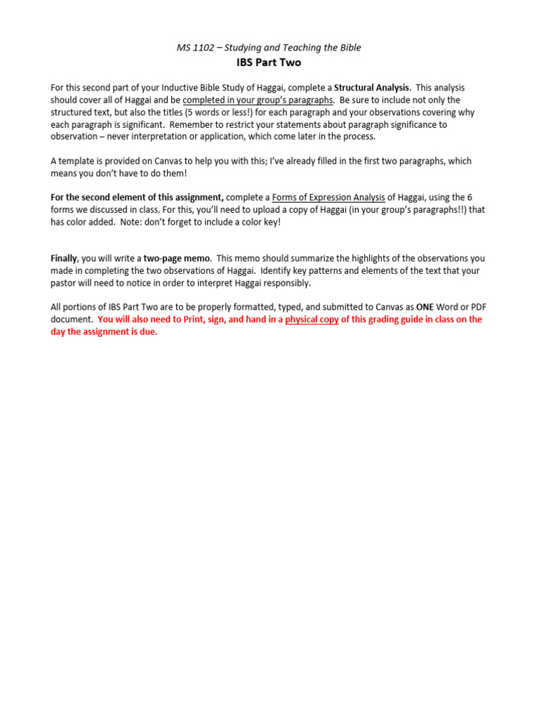 Grading Guide IBS Part 2-3 | PDF