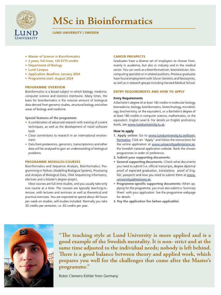 MSc-in-bioinformatics-fact-sheet-2024 | PDF