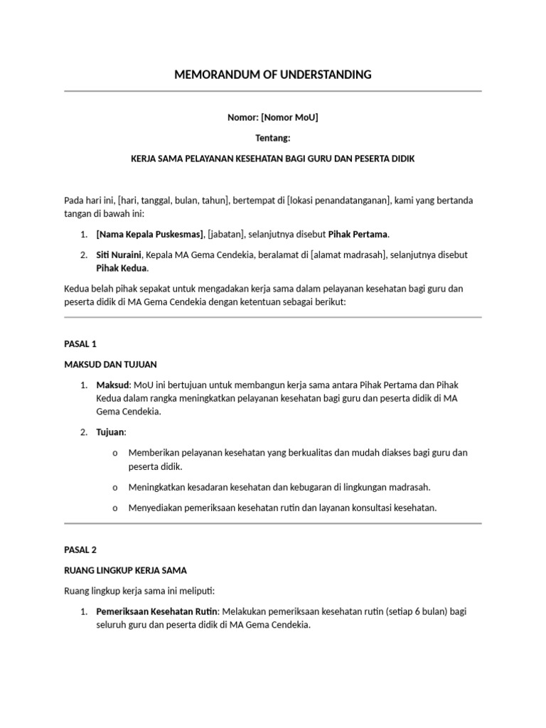 14.2 MoU Dengan Faskes | PDF