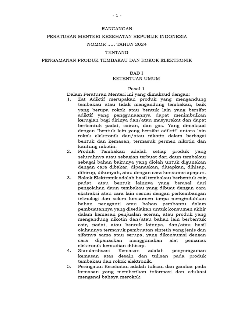 RPMK Produk Tembakau Dan Rokok Elektronik | PDF