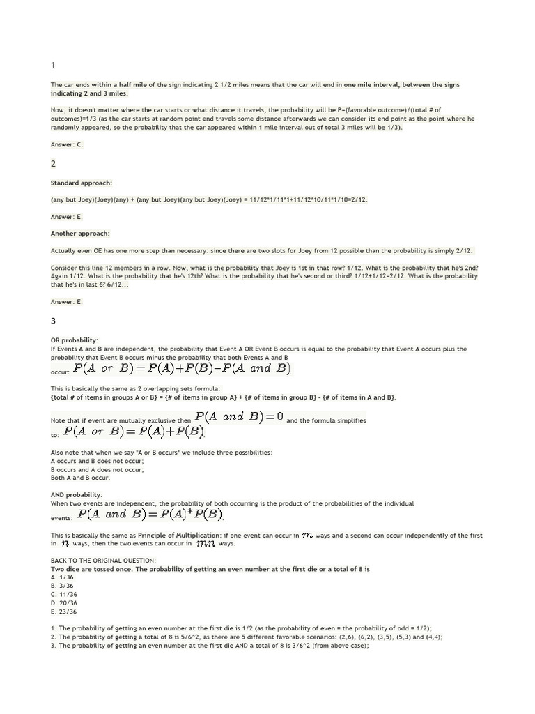 Probability Solutions | PDF | Odds | Teaching Methods & Materials