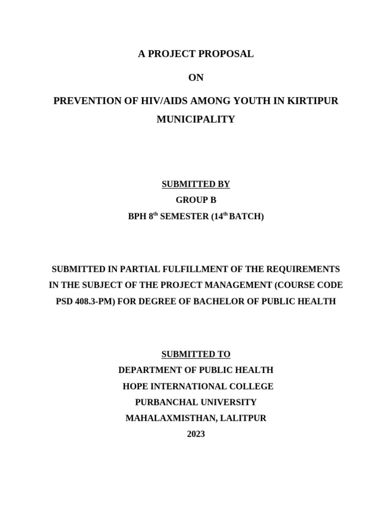 A PROJECT PROPOSAL On HIV | PDF