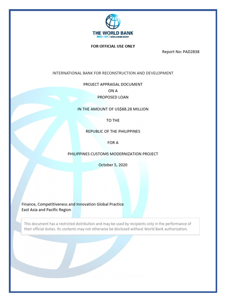 Philippines Customs Modernization Project | PDF