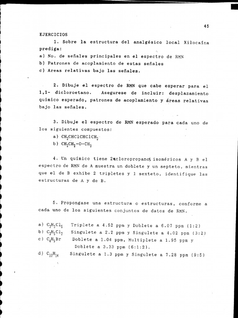 Ejercicios de RMN | PDF