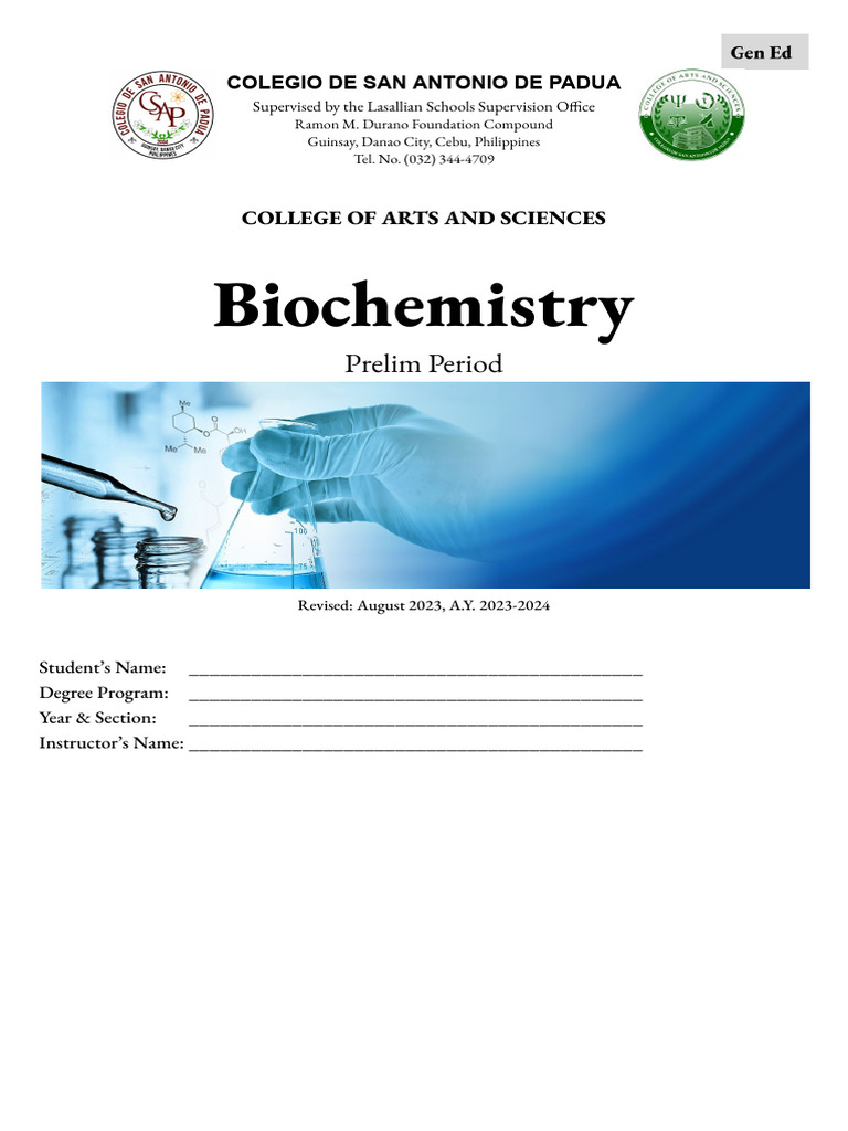 CSAP Biochemistry Module 1 1 | PDF