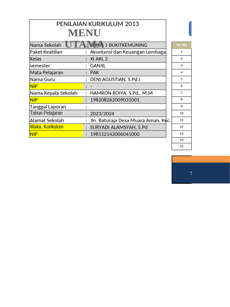 Daftar Nilai XI AKL 2 | PDF