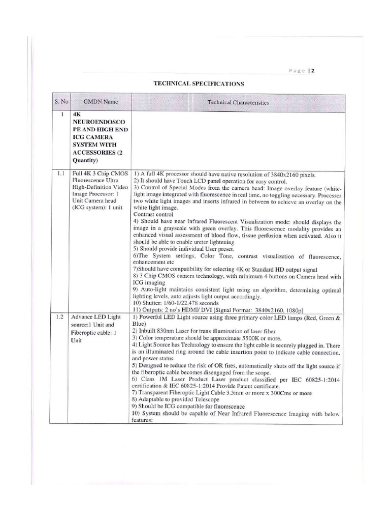 4K Neuroscope WD High End ICG Camera - Neuro Dept. | PDF