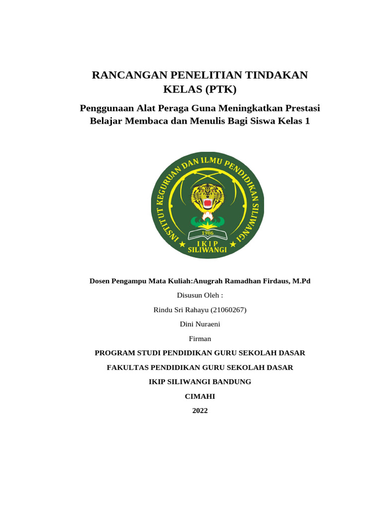 Rancangan PTK Kel 6 | PDF