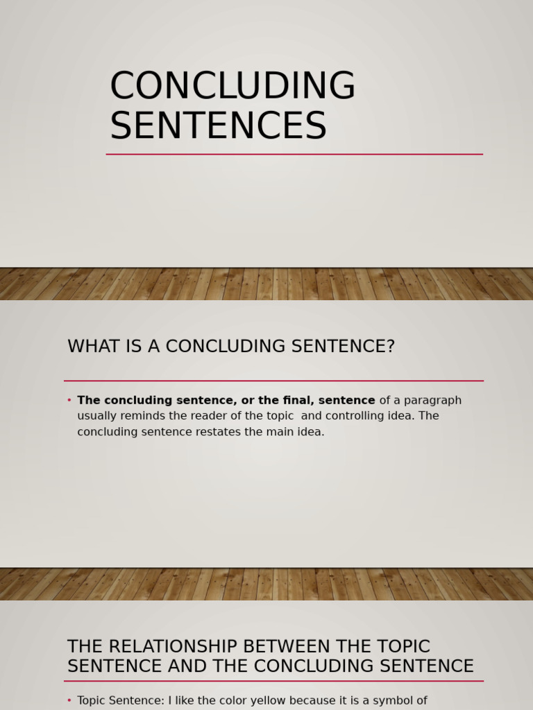 Concluding Sentences | PDF