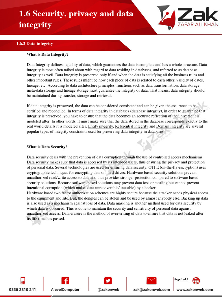 1.6.2 Data Integrity | PDF