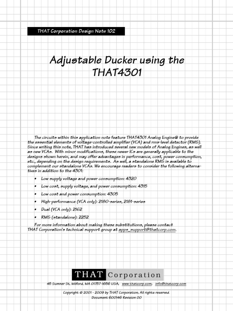 Adjustable Ducker Using The THAT4301 | PDF
