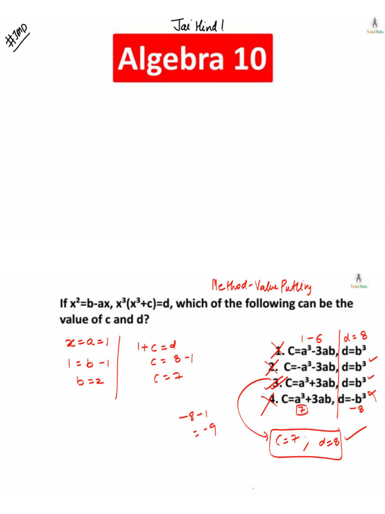 Algebra Class 10 Qa | PDF