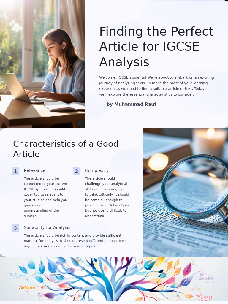 Finding The Perfect Article For IGCSE Analysis | PDF