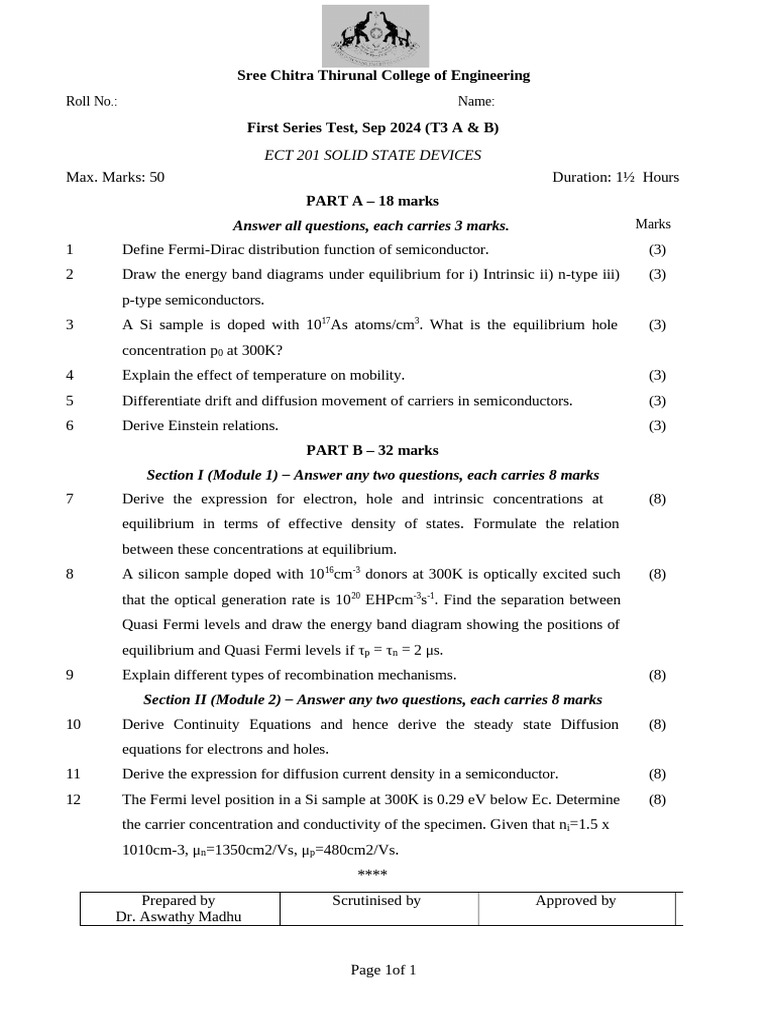 Ect 201 SSD Series 1 QP | PDF