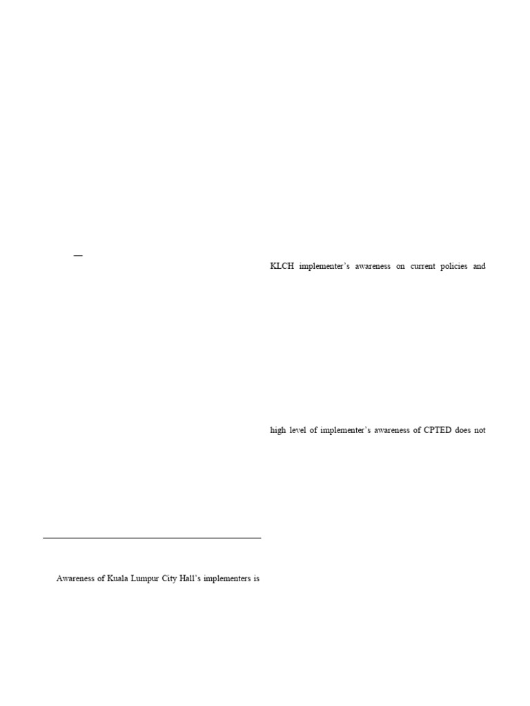 KLCH Staff Awareness on CPTED Implementation | PDF | Survey Methodology ...