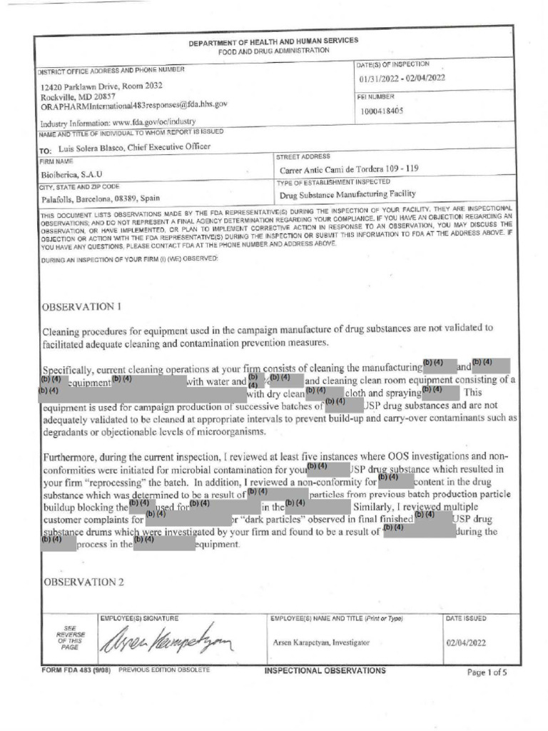 Bioiberica S.A.U., Barcelona, Spain - 483 | PDF
