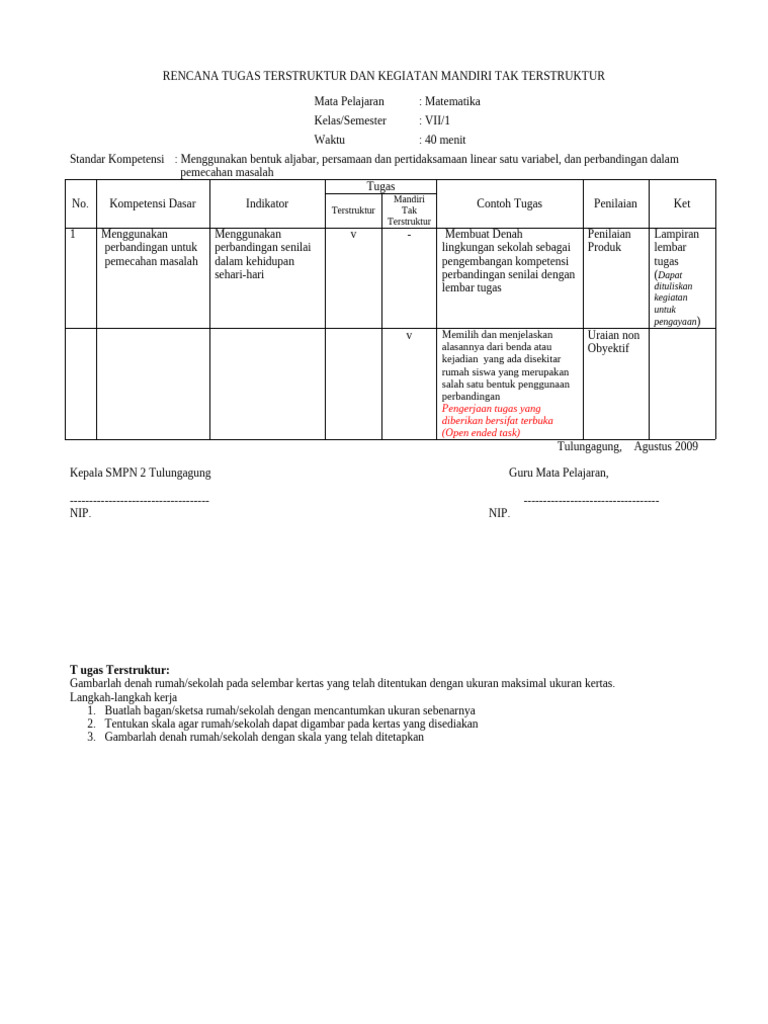 Rencana TT Dan KMTT | PDF