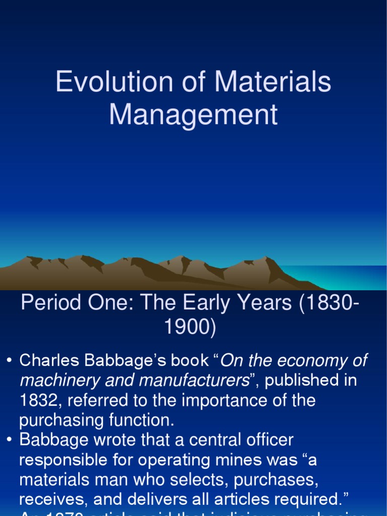 Evolution of Materials Management | PDF | Supply Chain | Supply Chain ...