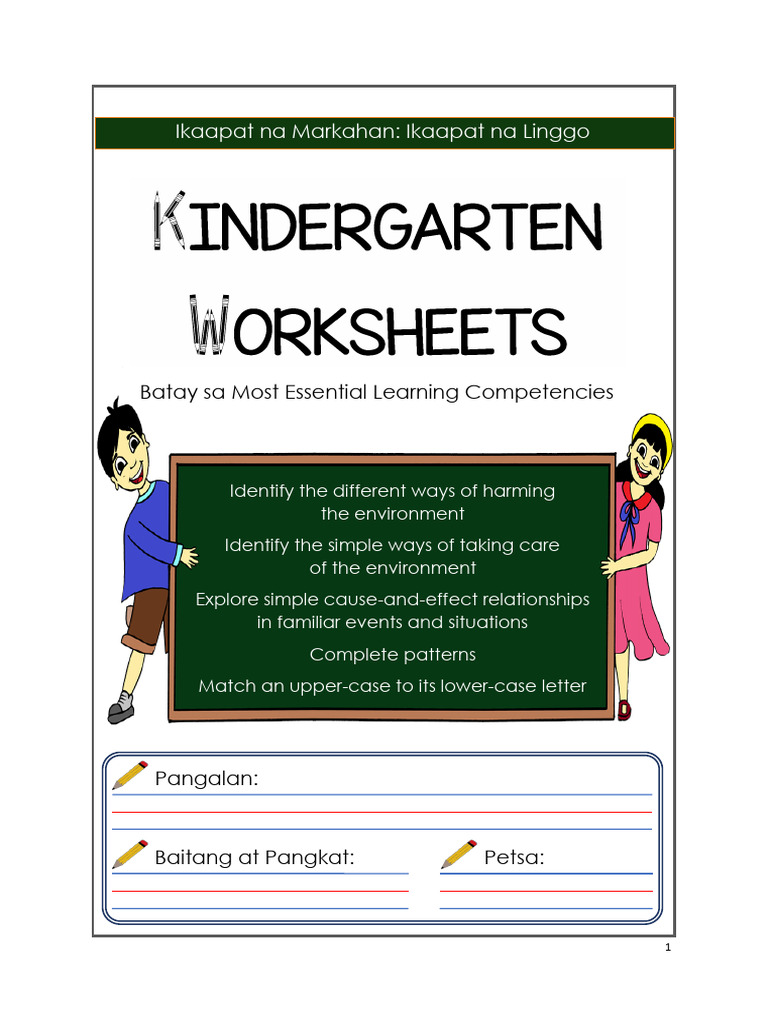 4TH QTR Week 4 Kindergarten Worksheets | PDF