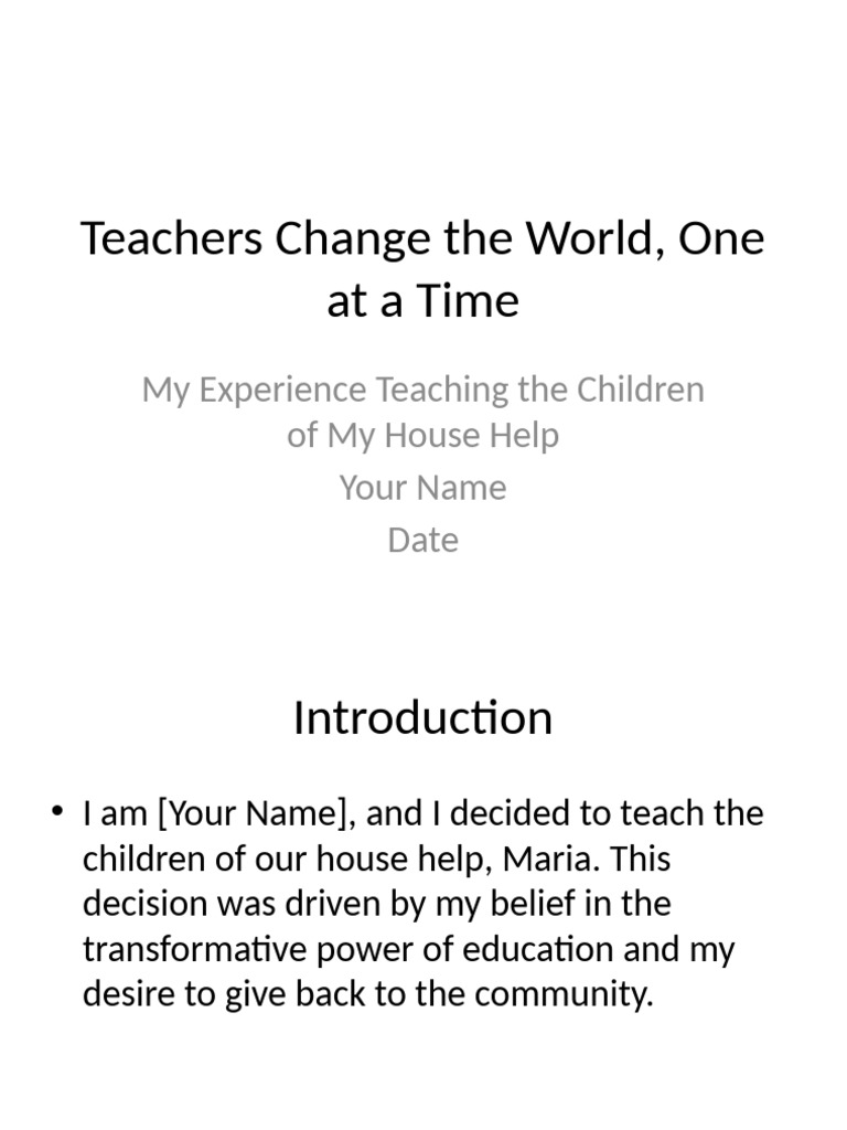Teaching Experience Presentation | PDF