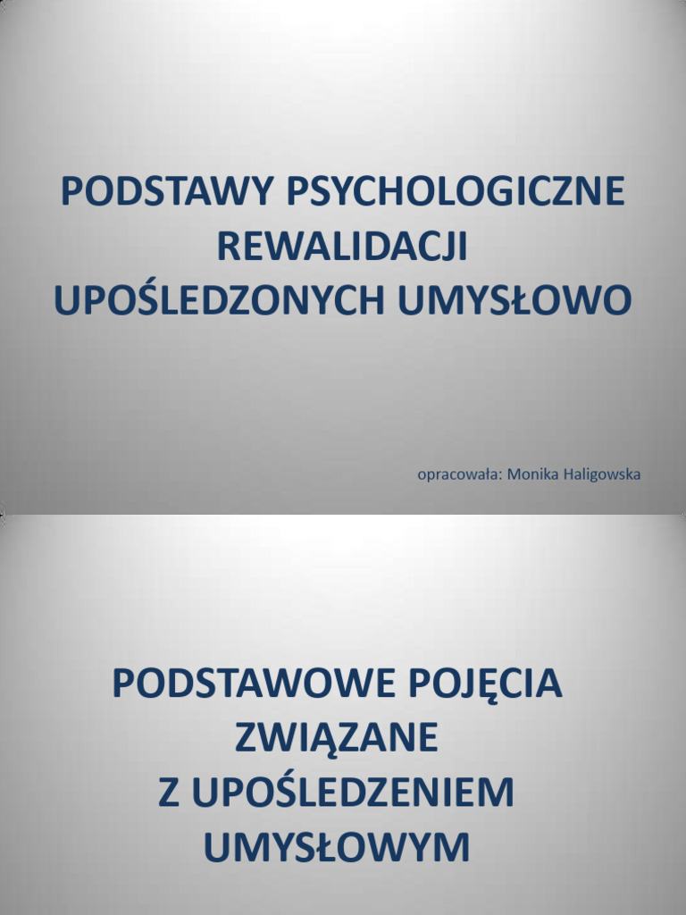 Rewalidacja Uposledzonych Umyslowo | PDF
