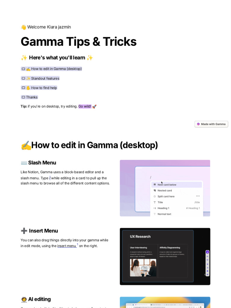 Gamma Tips and Tricks | PDF