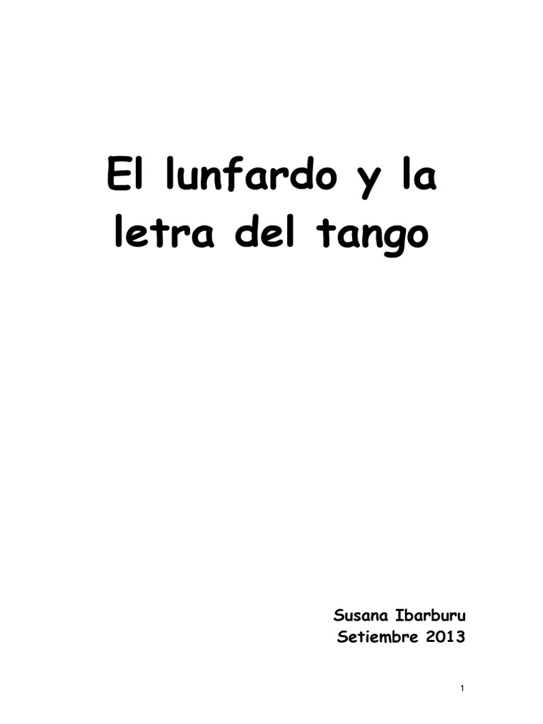 El Lunfardo y La Letra Del Tango | PDF