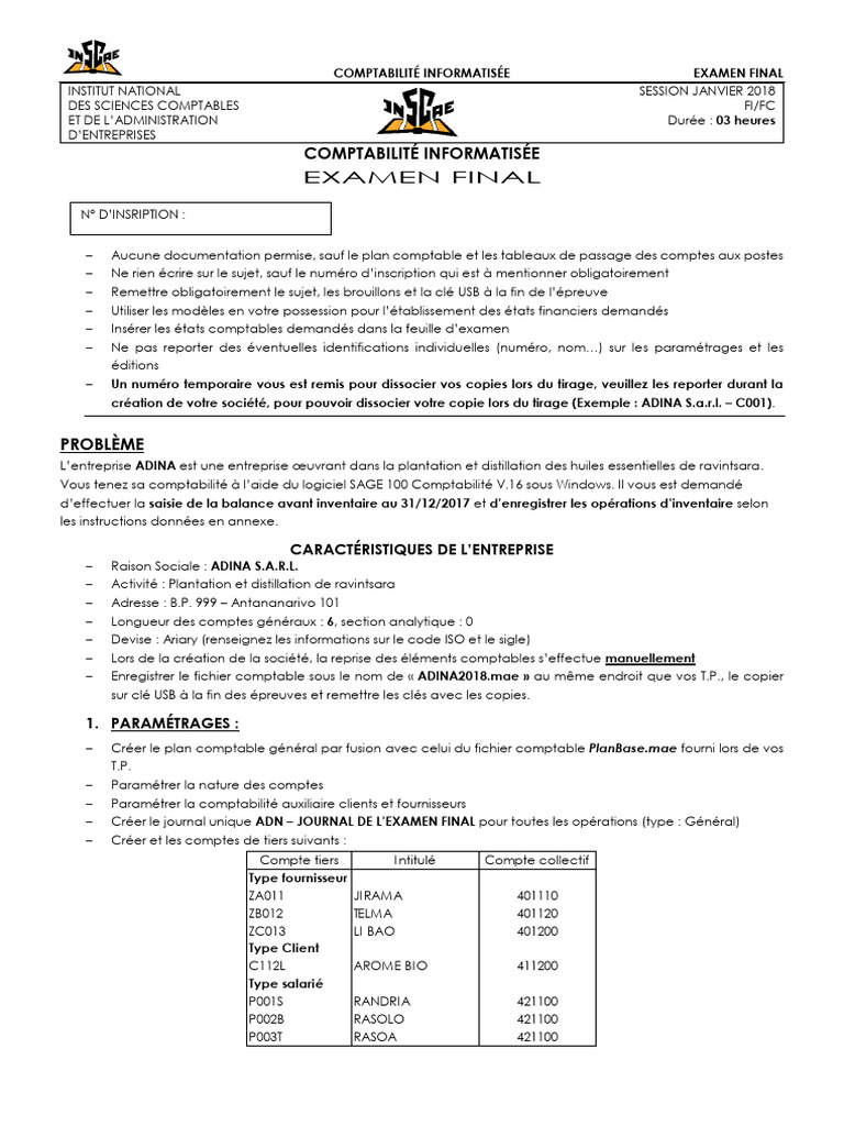 Examen Final 2018 | PDF