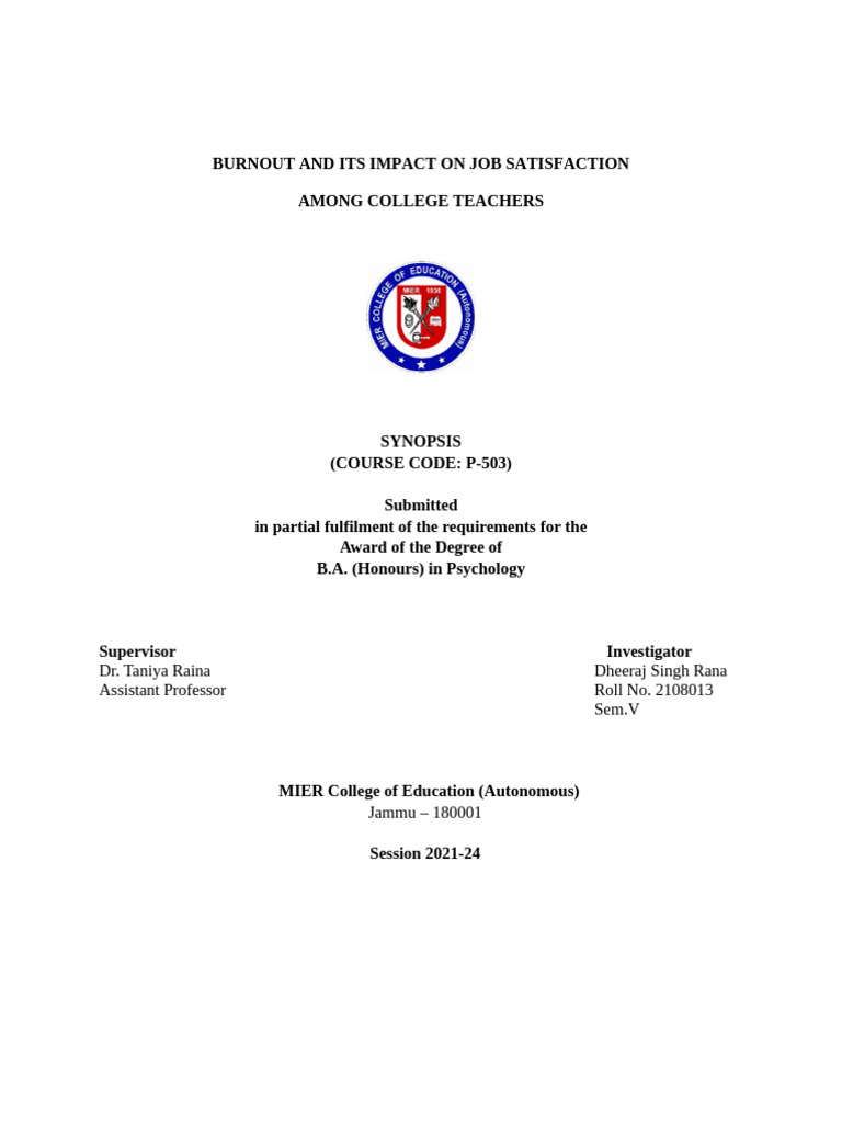 Dheeraj Singh Rana 2108013 B.A Hons Psy | PDF