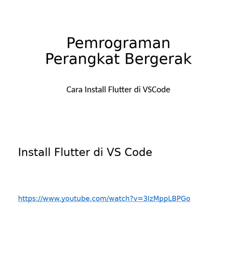 Install Flutter Di VS Code | PDF