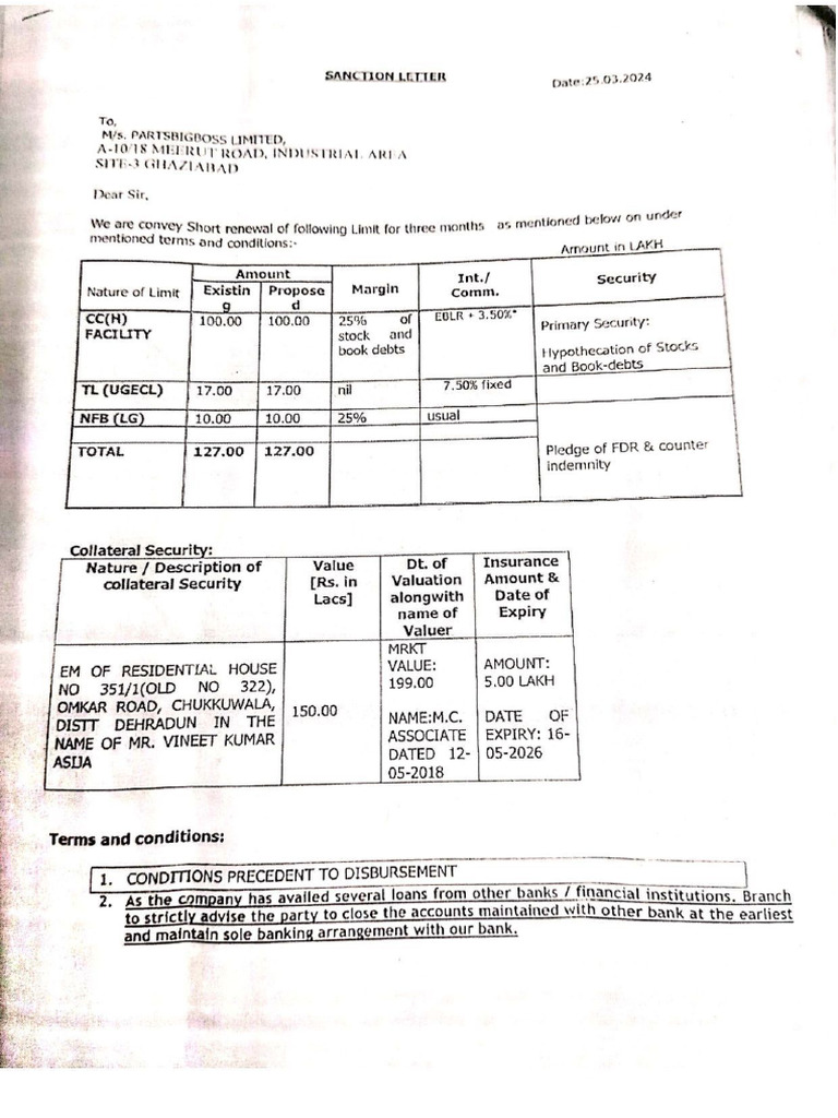 CC Limit Letter Pbb-1 | PDF