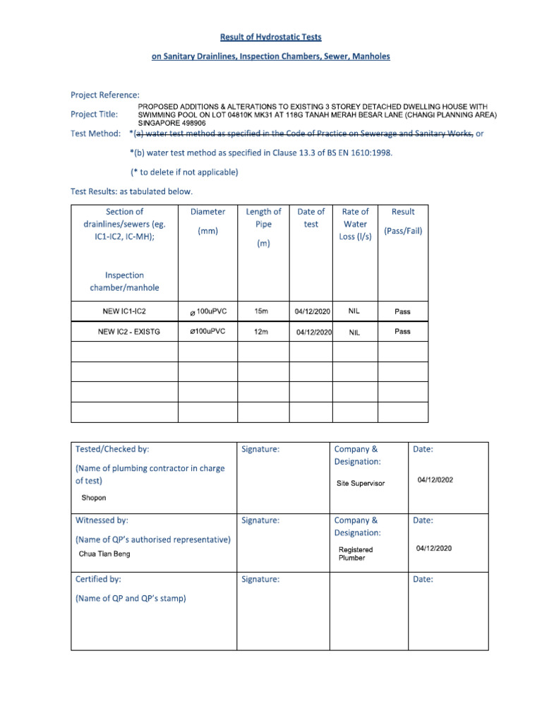 Water Test Method | PDF