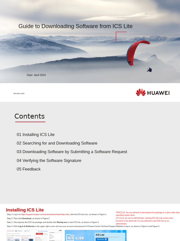 Guide To Downloading Software From ICS Lite (Carrier) | PDF