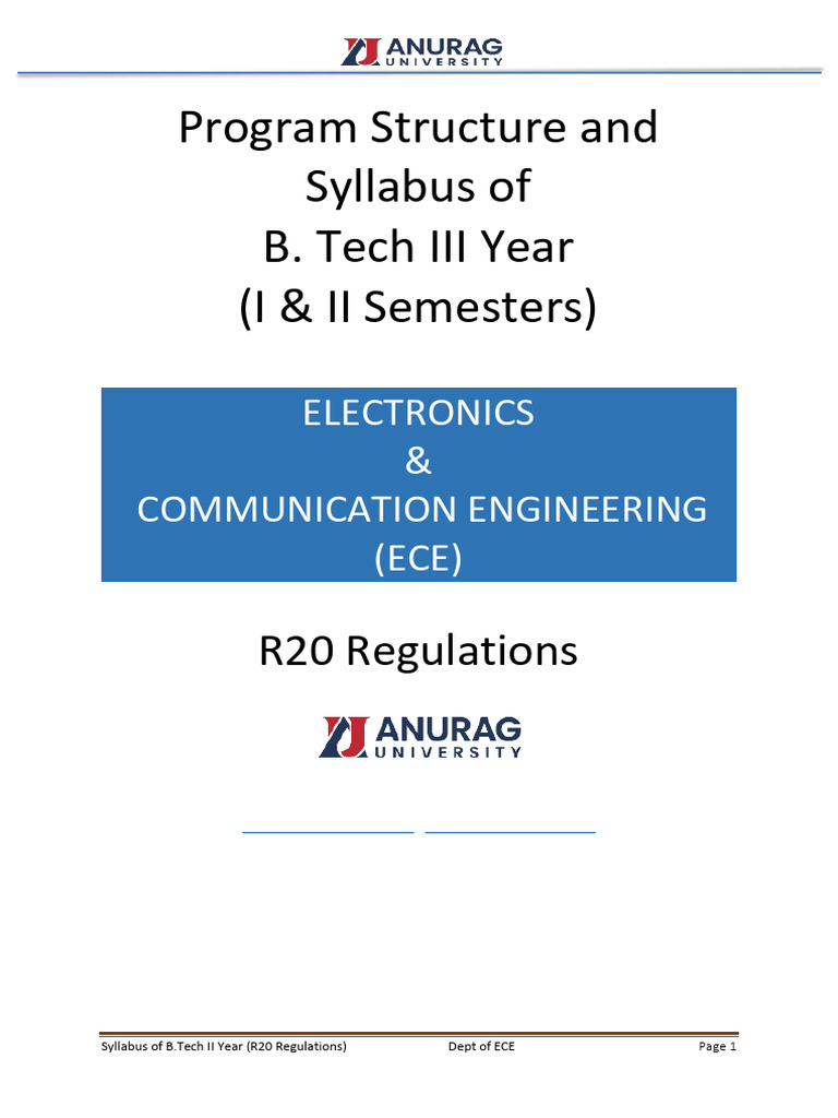 III Year Syllabus R20 | PDF