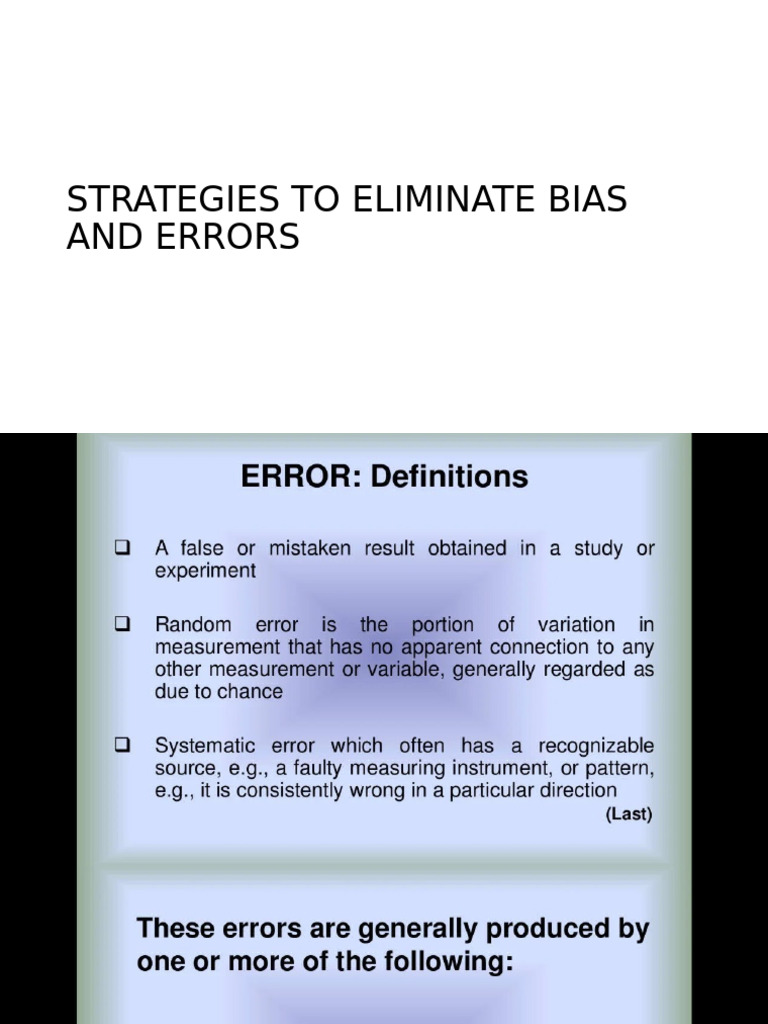 Strategies To Eliminate Bias and Errors | PDF