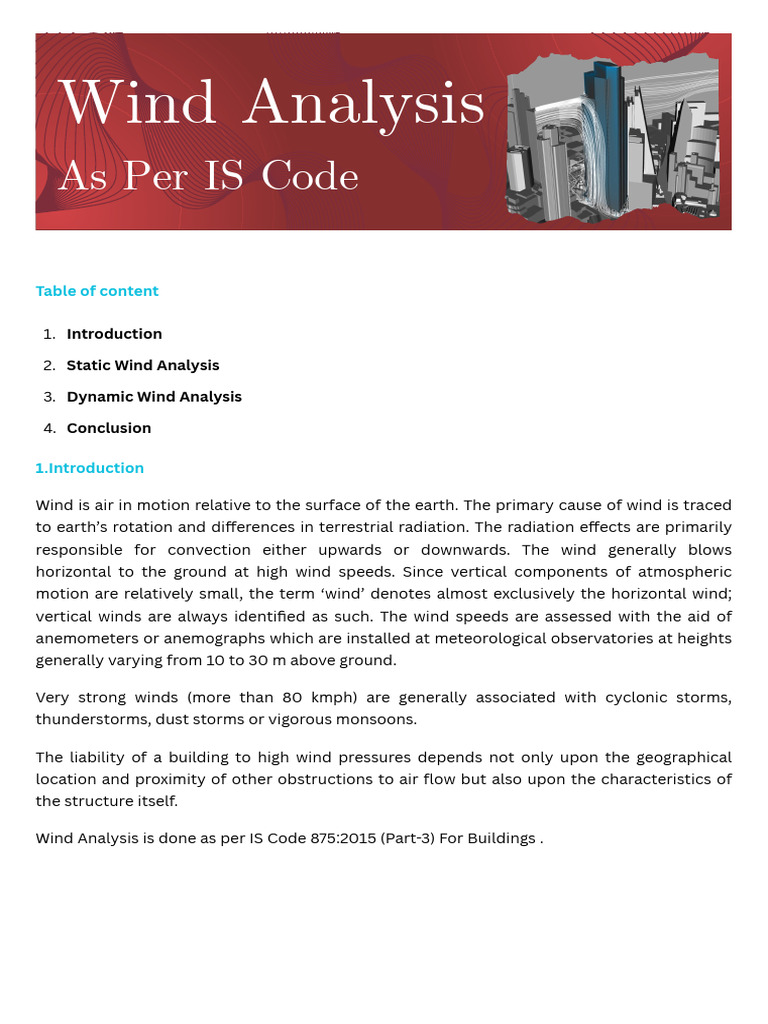 Wind Analysis As Per Is 875 | PDF