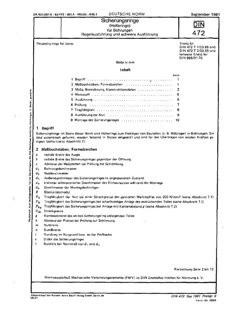 Din 472 09.1981 | PDF