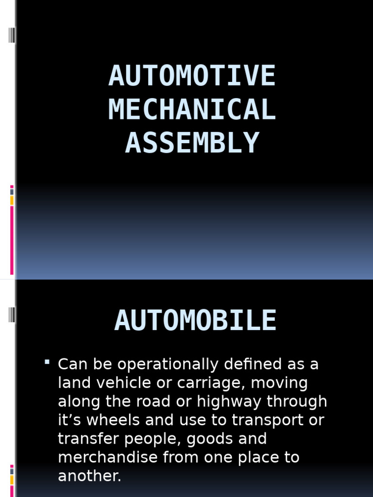 Automotive Mechanical Assembly Overview | PDF | Technology & Engineering