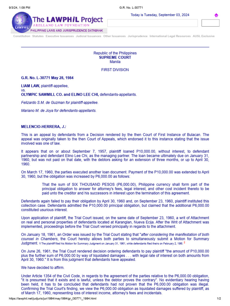 LIAM VS SAWMILL | PDF