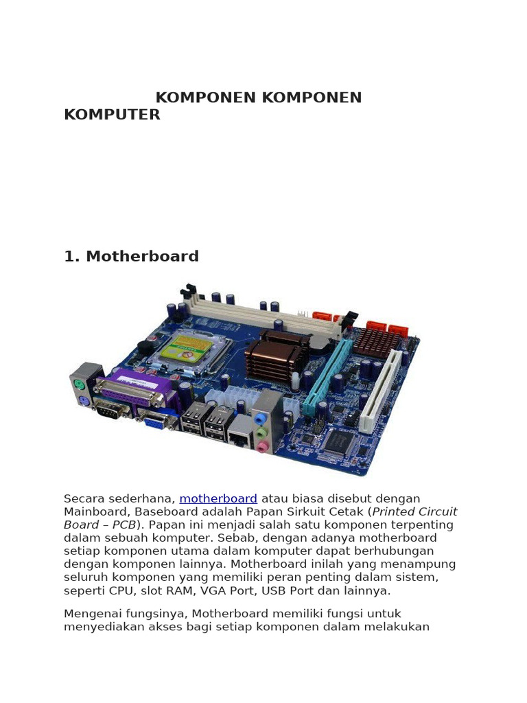 Komponen Komponen Komputer | PDF