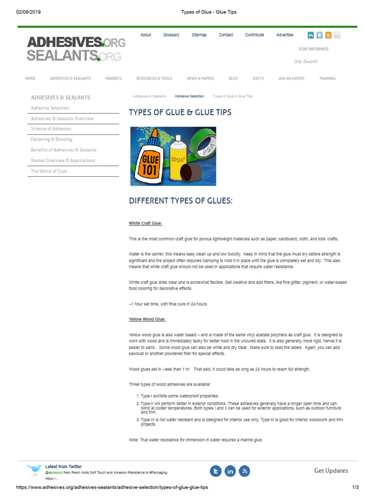 Types of Glue - Glue Tips | PDF
