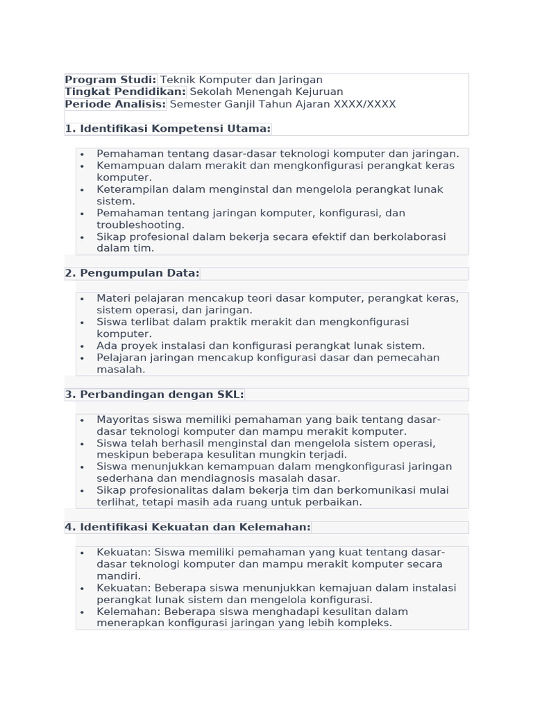 Contoh Analisis SKL | PDF