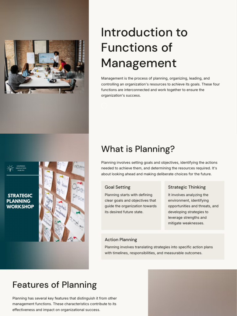 Introduction To Functions of Management | PDF