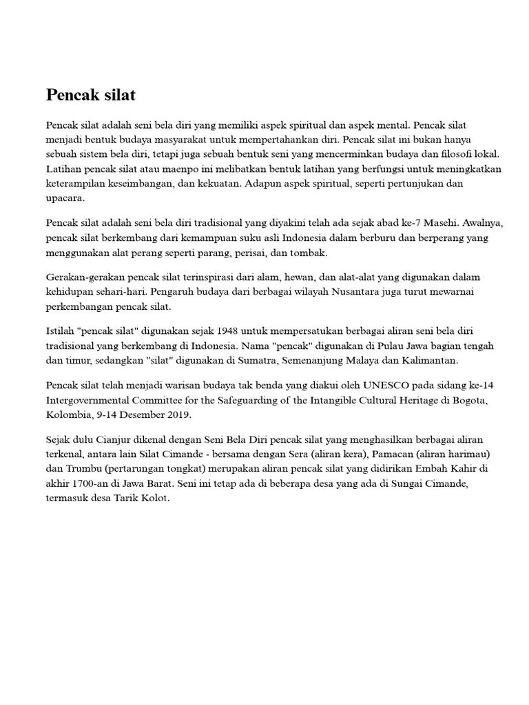 P5 Pencak Silat | PDF