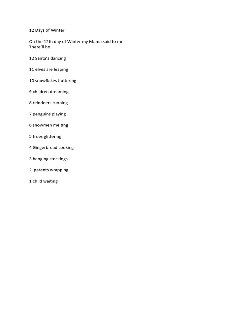 12 Days of Winter | PDF